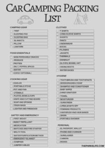 The Essential Car Camping Checklist (My Recommendations) – The Park's Life
